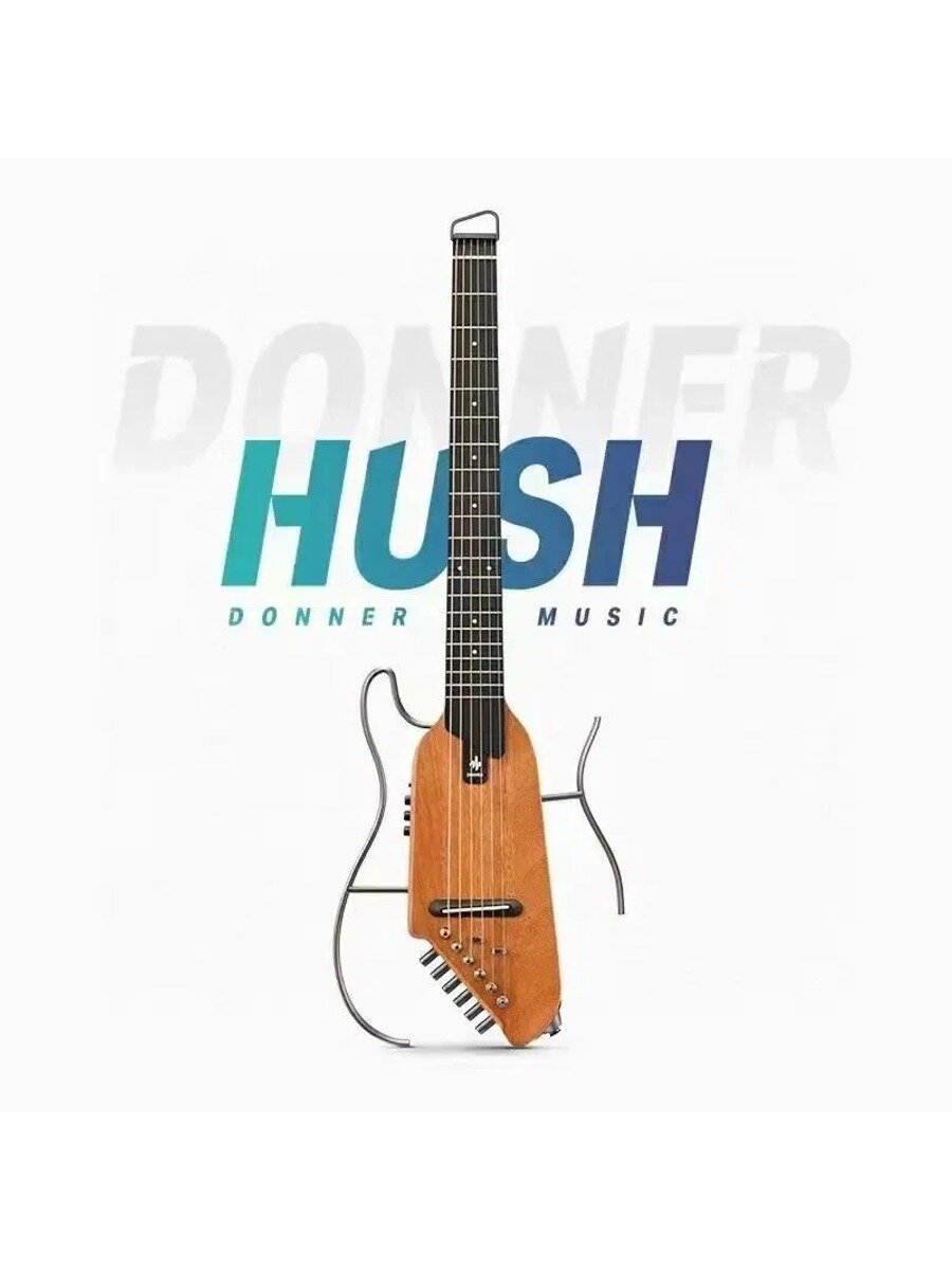 Donner Акустическая гитара Электроакустическая HUSH-I 6-струнная, корпус Махагони 39"