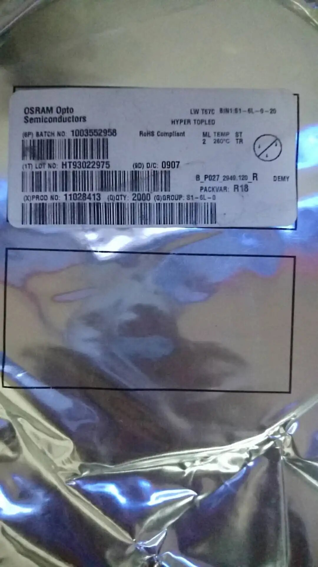 SMD светодиодный светильник OSRAM LW T67C 3528 белый