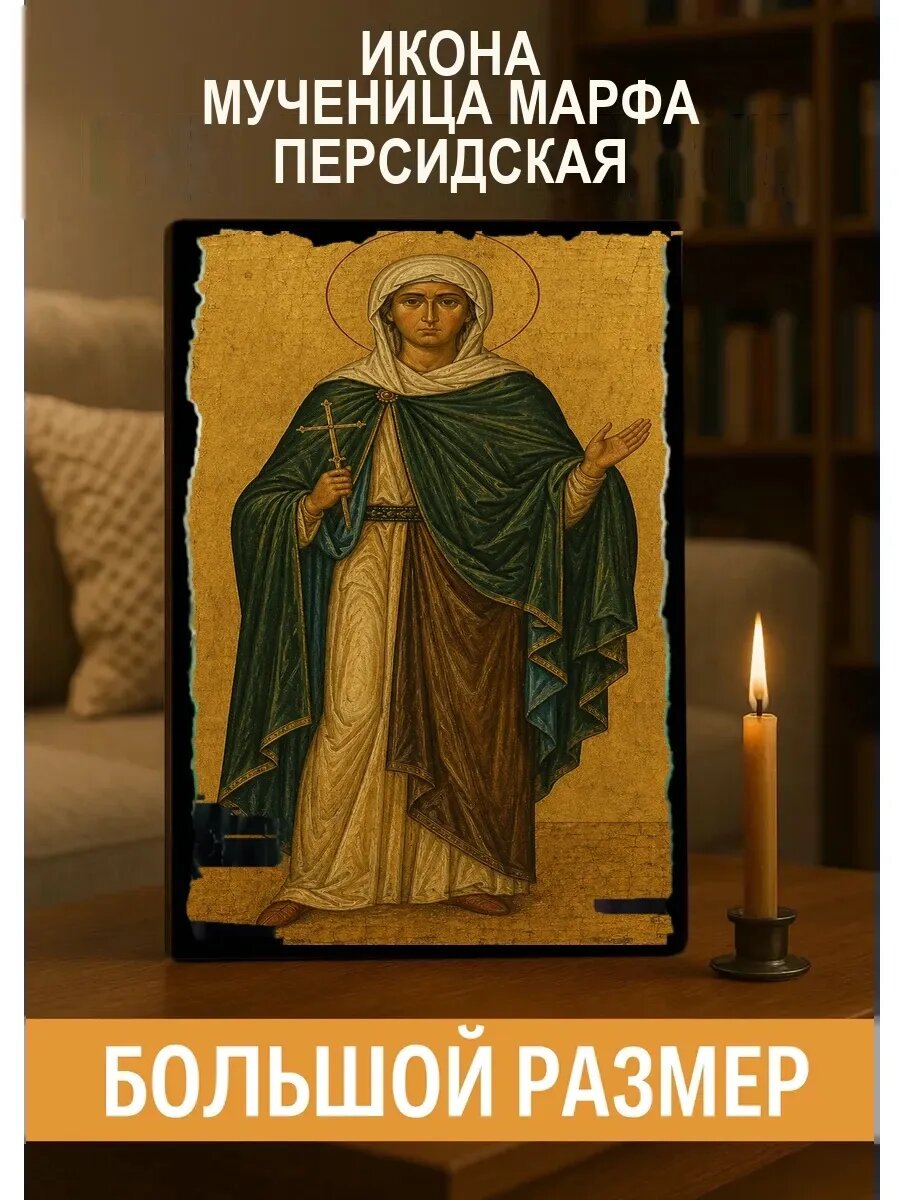 Икона Мученица Марфа Персидская, на дереве, 30×40 см, освящённая