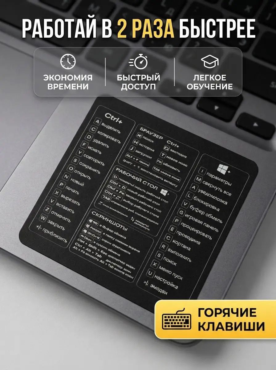 Наклейка на ноутбук горячие клавиши