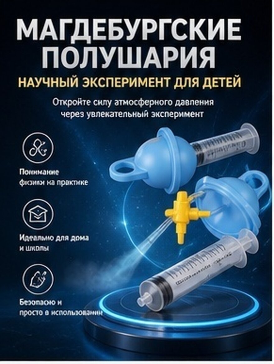 2 Набора Магдебургских Сфер Физический Экспериментальный Инструмент Игрушки Для Науки 12x4Cm