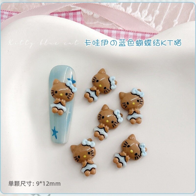 Hello Kitty Черный Кожаный Ленточка KT Наклейка для Ногтей Адгезивный Аксессуар