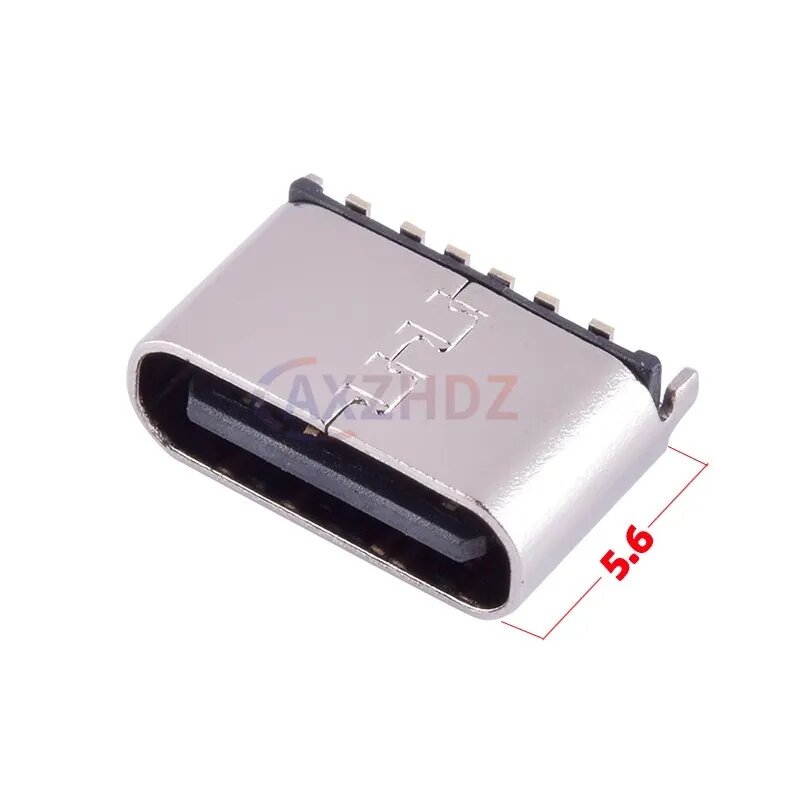 USB разъемы Type-C 6-контактные 20 шт. Красный, TypeC-4 5.6mm