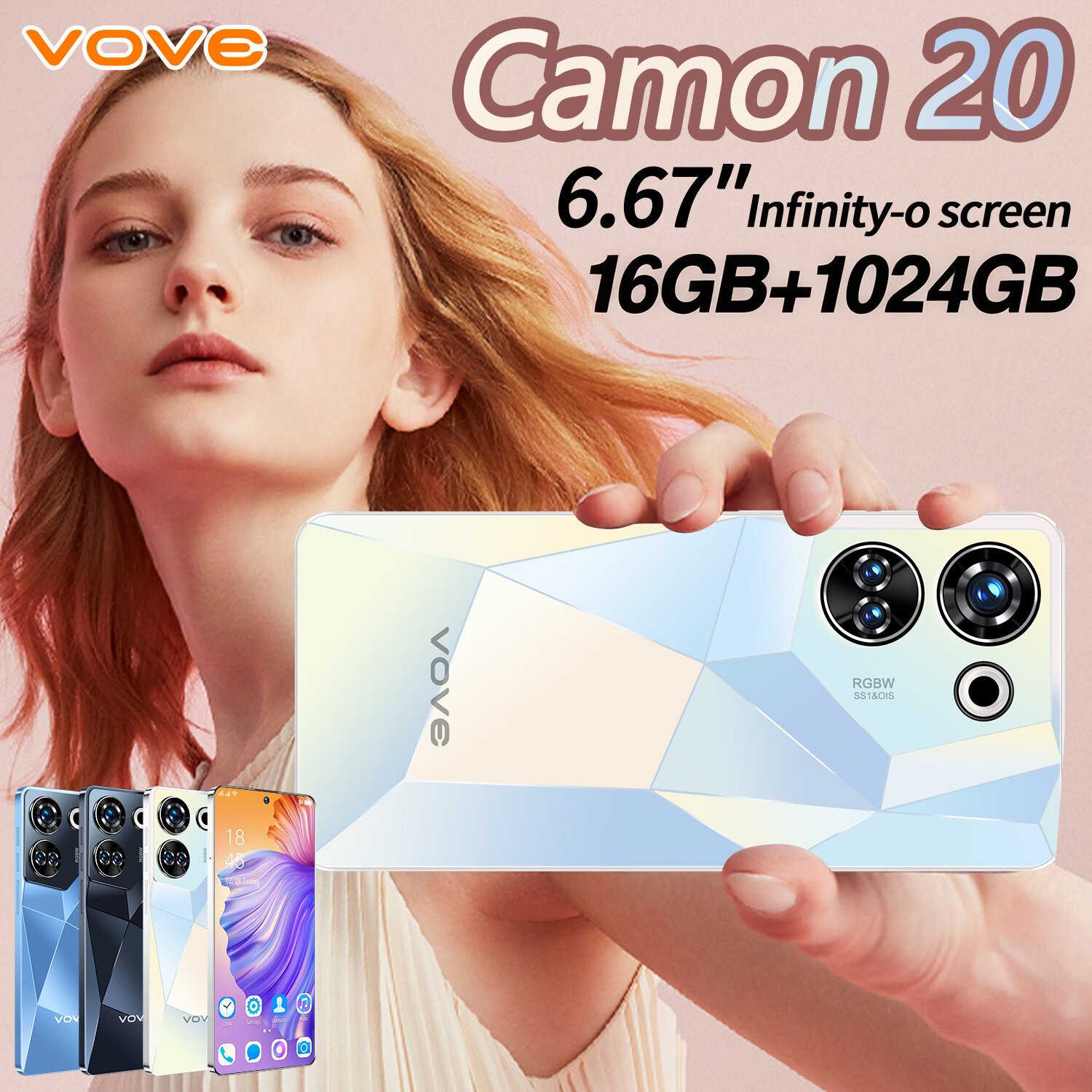 Смартфон camon 20 ，16+1024 ГБ, Android , оригинал，6,77-дюймовый экран, для детей, бордовый，для пожилых