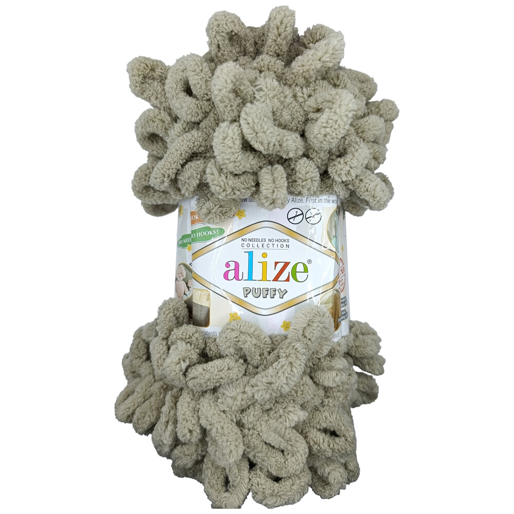 Пряжа для вязания Alize Puffy 530 серо-бежевый 100 гр/9,2 м 100% микрополиэстер