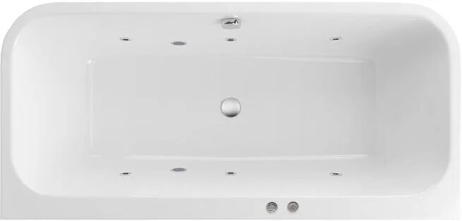 Акриловая ванна Excellent Arana WAEX. ARA18. SOFT 179x84, с каркасом, пристенная, белая, глянцевая, со сливом-переливом, прямоугольная, с гидромассажем
