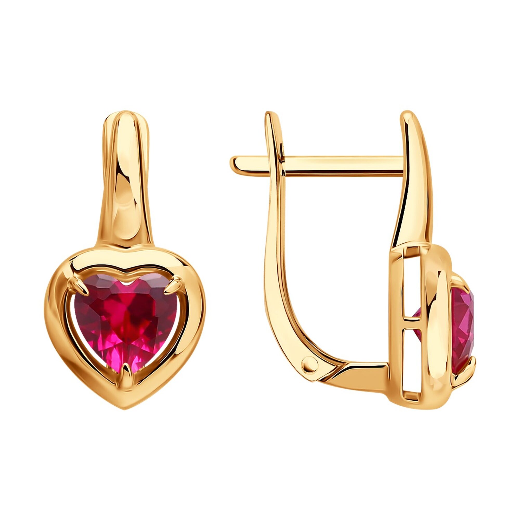 Серьги Diamant online, красное золото, 585 проба, корунд
