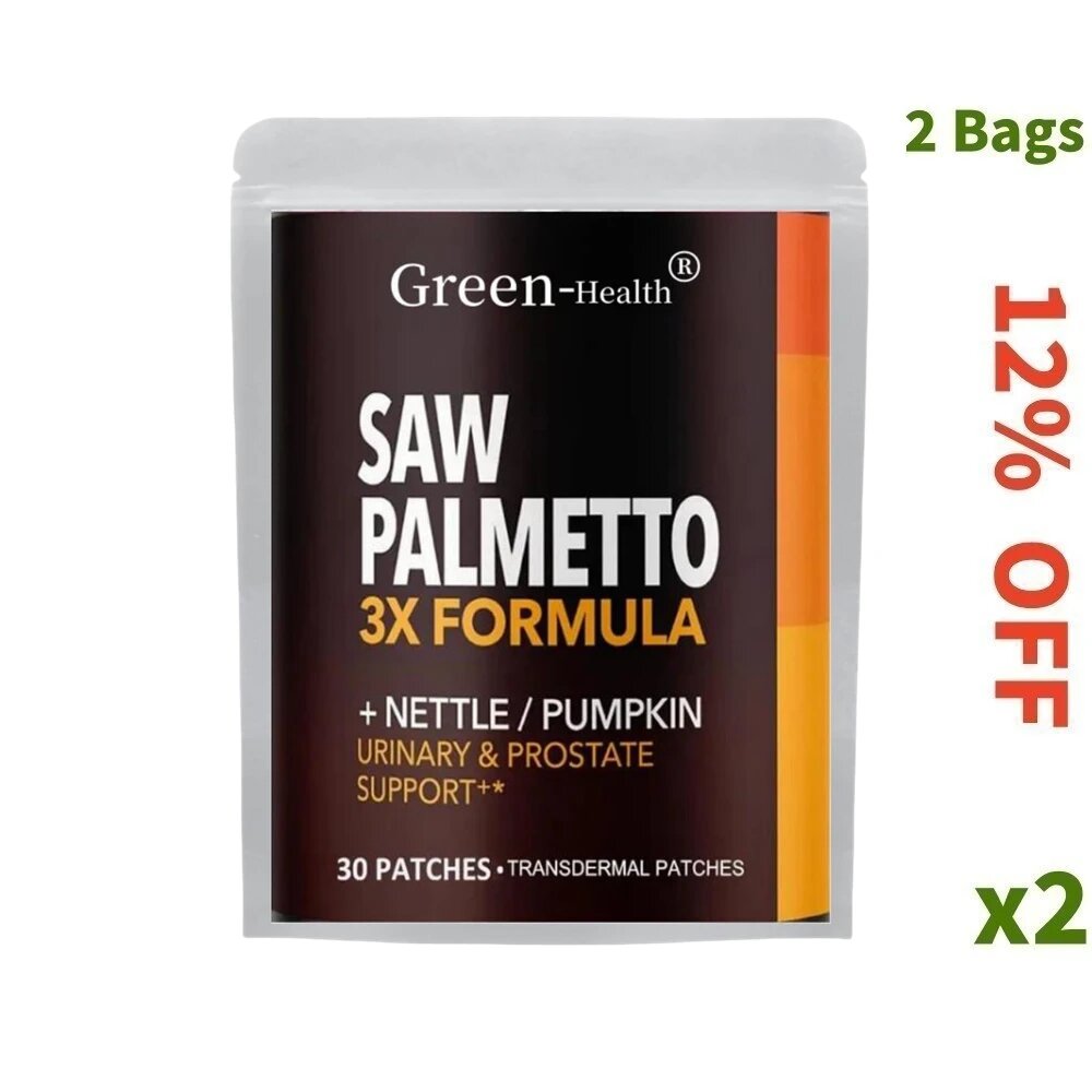 Saw Palmetto 3X, 60 пластырей для простаты