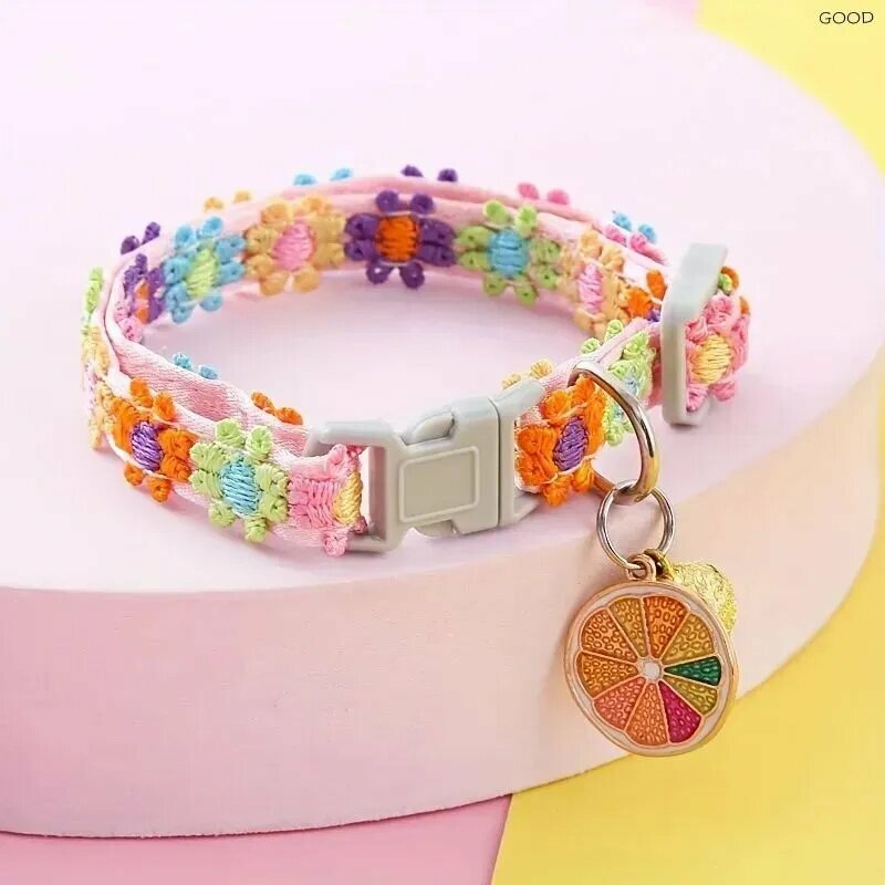 1 кусок кружевного ошейника для домашних животных, регулируемый кошачий ошейник с подвеской, подходит для маленьких кошек и собак