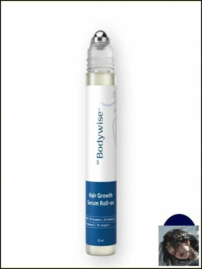 Сыворотка для роста волос Be Bodywise Advanced Roll-On: 3% розмарин, 2% аминексил, 3% реденсил, 2% анагейн Прецизионный аппликатор Без парабенов и сульфатов Нежирная текстура