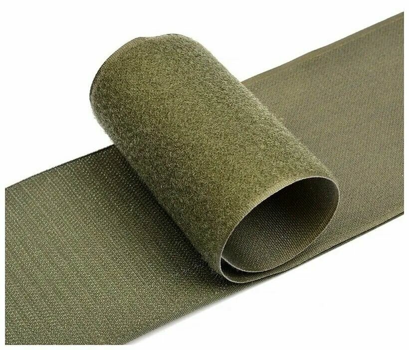 Лента контактная липучка (велкро), пришивная 50 мм, цвет хаки, длина 1м