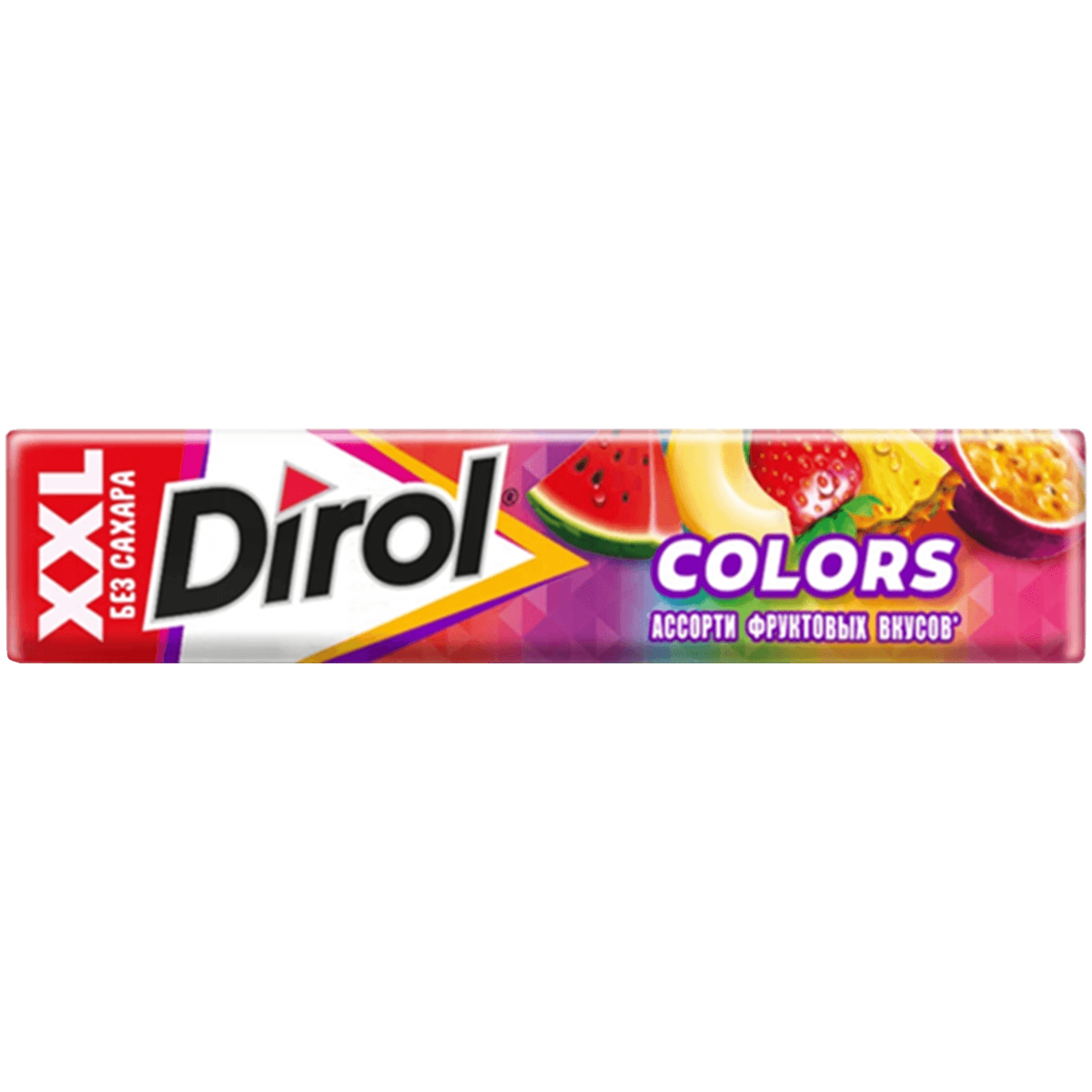 Жевательная резинка Dirol XXL Colors ассорти фруктовых вкусов 19 г