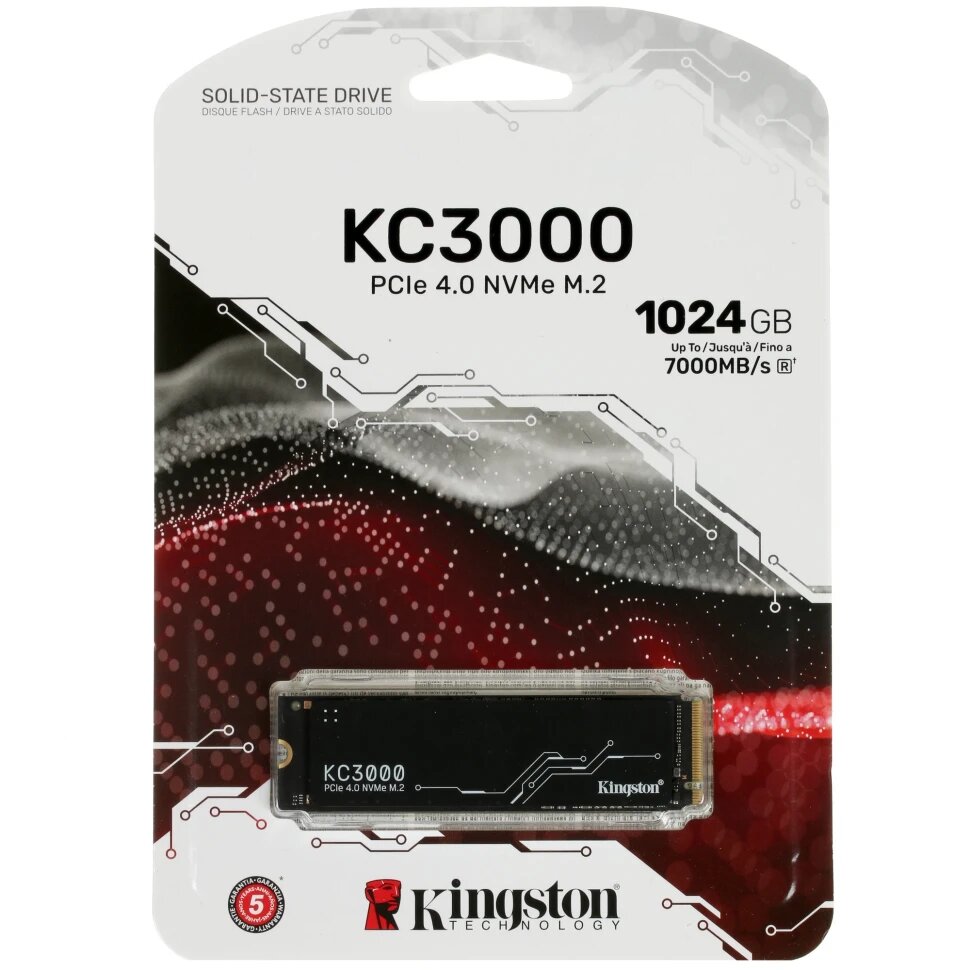1024 ГБ M.2 NVMe накопитель Kingston KC3000 [SKC3000S/1024G], PCIe 4.0 x4