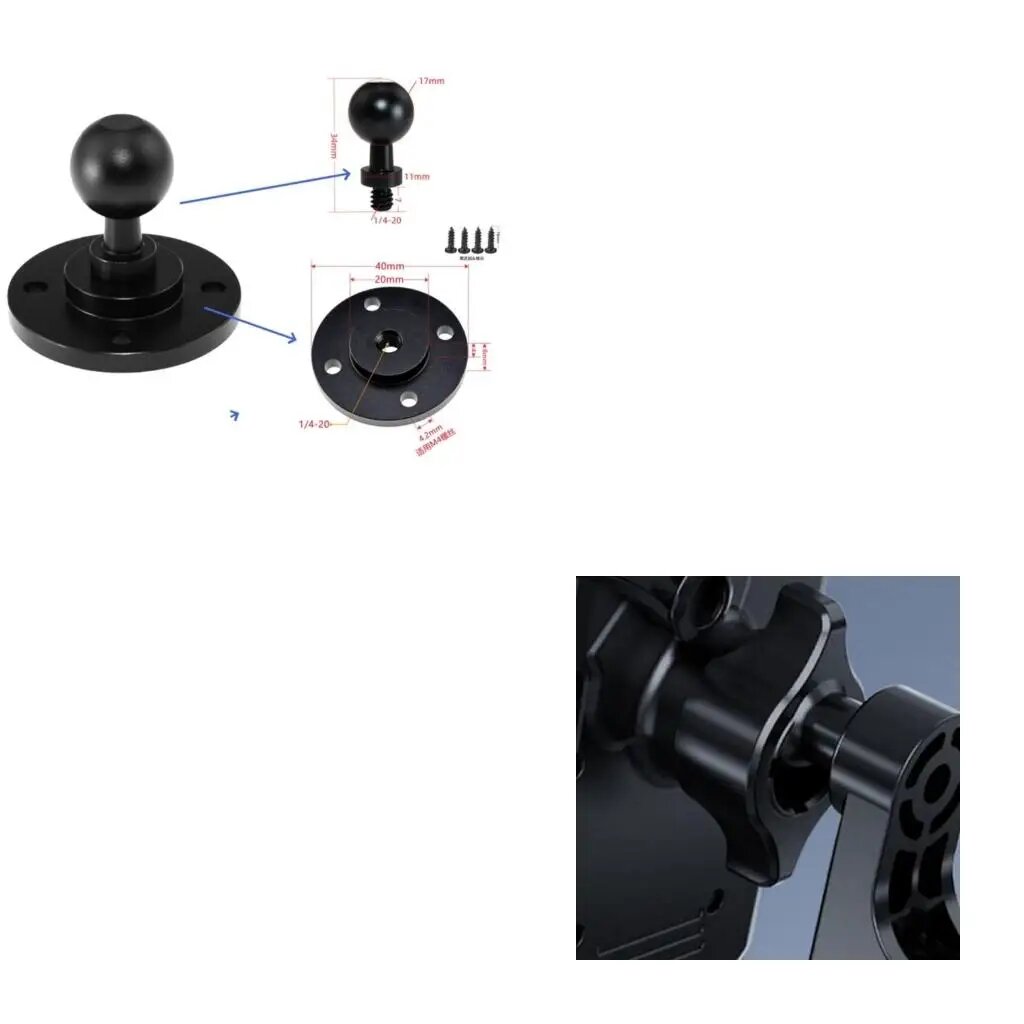 Основание для крепления адаптера с наружной резьбой от 17 мм до 1/4 дюйма, алюминиевое основание кронштейна адаптера с шаровой