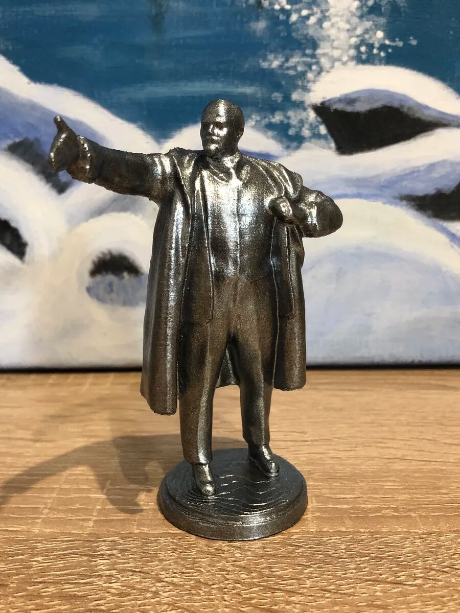 Статуэтка В. И. Ленин 11 см. под серебро, подарок с историческим значением