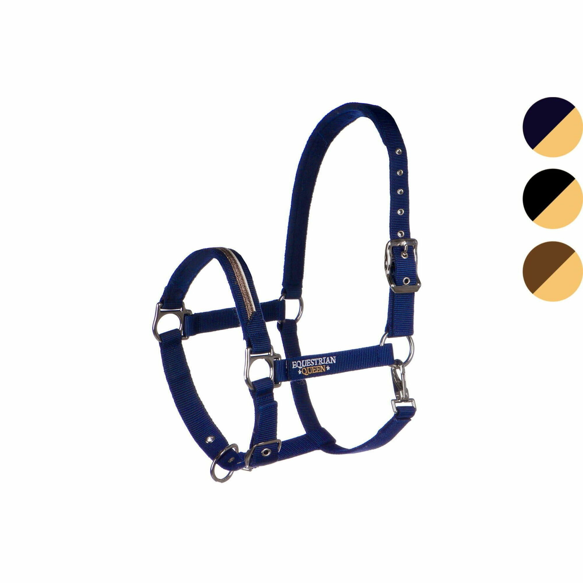 EQUESTRIAN QUEEN Paris lined horse halter, Decathlon, Цвет: Темно-синий, Размер: CS