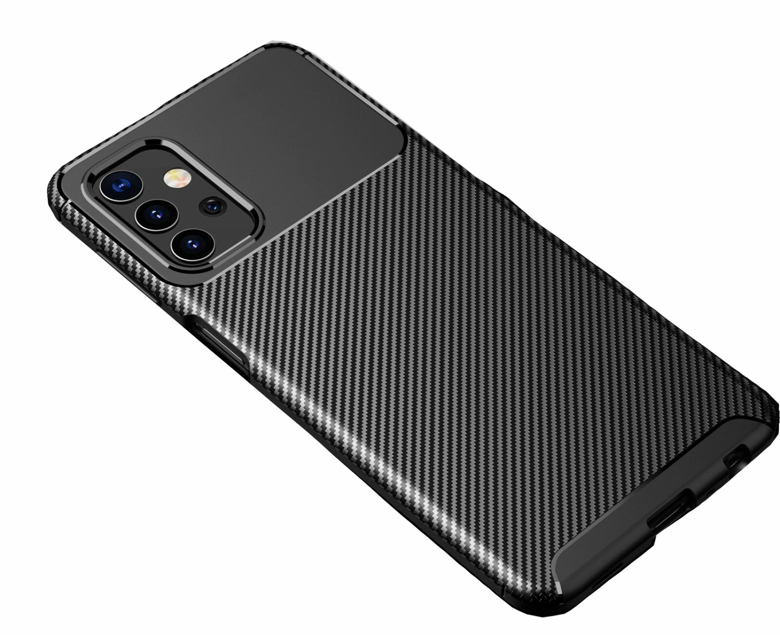 Чехол панель-бампер MyPads для Samsung Galaxy A32 SM-A325F (2021) из прочного силикона с матовой отделкой под карбон, черный