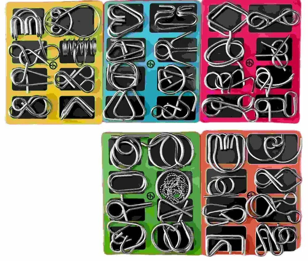 Набор металлических головоломок 80 шт (40 пар) - Логические игры для детей и взрослых, тренажер IQ, развивающие игрушки, подарок