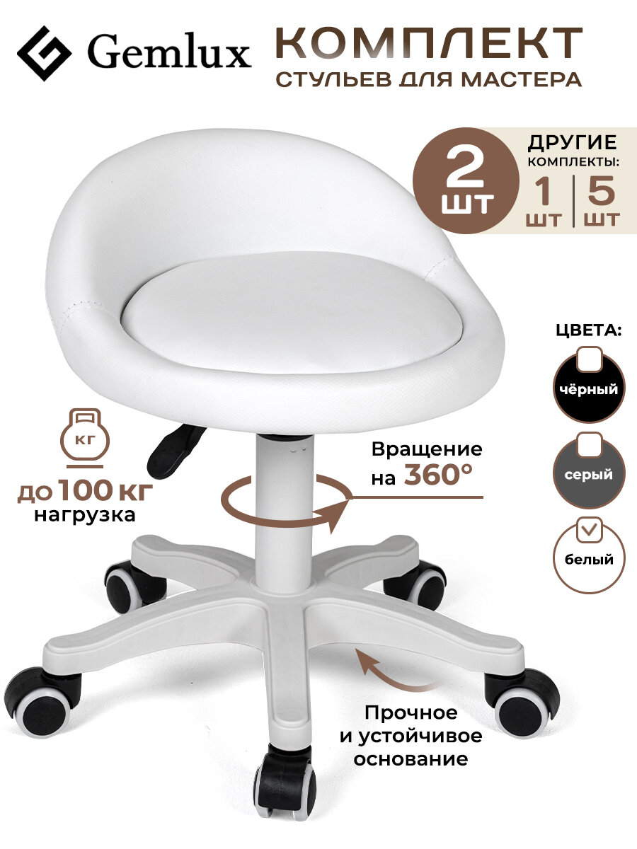 Комплект стульев мастера GEMLUX GL-BR-004WTP/2 каркас пластик