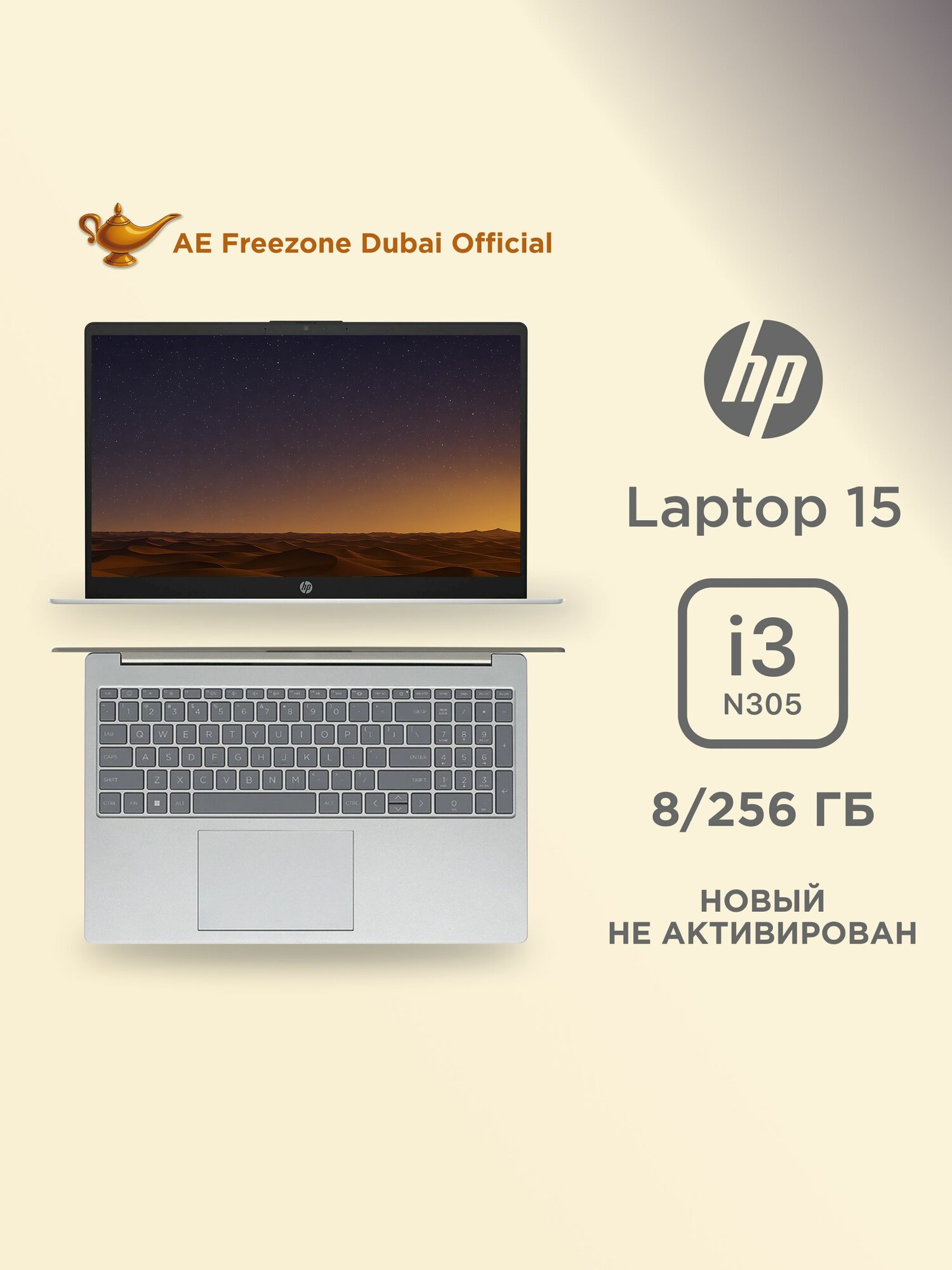 Ноутбук HP Laptop 15-fd0133wm Core i3-N305 8/256 Silver (B4KT4UA)