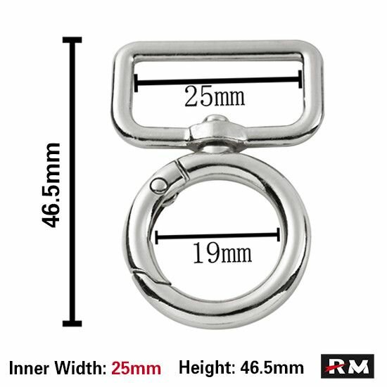 Карабин для сумок и рукоделия, Квадратное кольцо-пружина для хвоста, брелок, металл, Внутренний диаметр 25 мм, Стиль A-серебристый, 2 шт