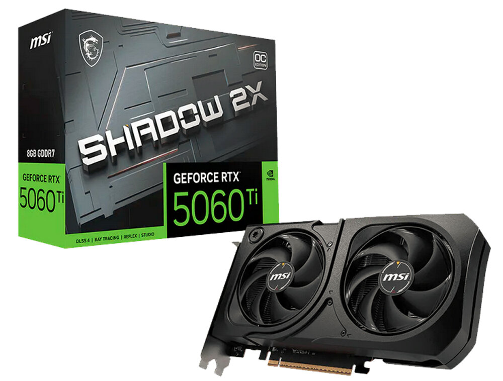 Видеокарта PCIE16 RTX5060TI 8GB RTX 5060 Ti 8G SHADOW 2X OC PLUS MSI