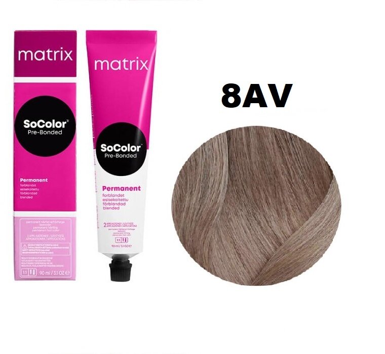 Крем-краска Matrix Socolor beauty 8AV светлый блондин пепельно-перламутровый Pre-bonded 90 мл