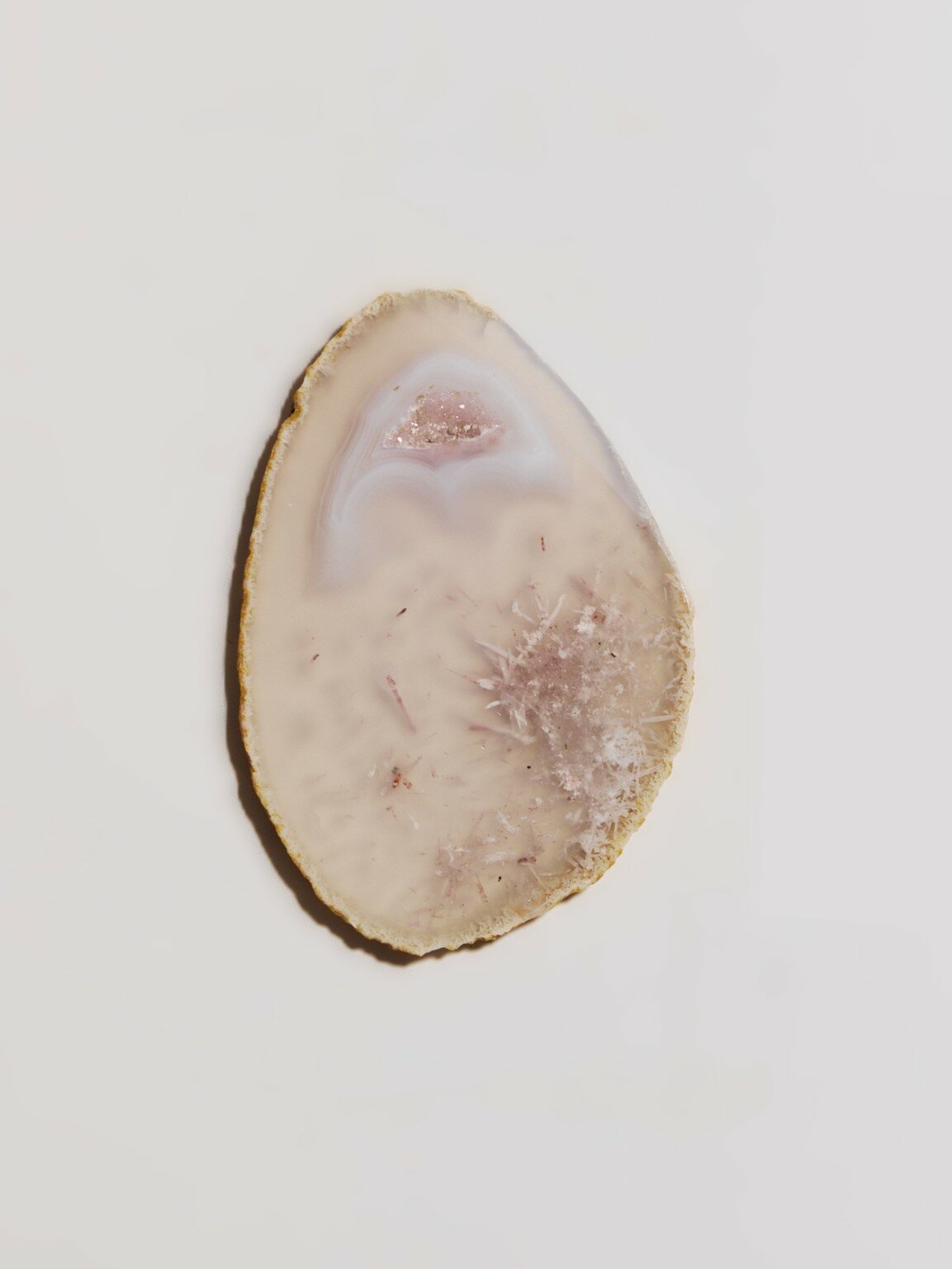 Интерьерный срез агата QUARZ, 10 см, натуральный камень, 1 шт.