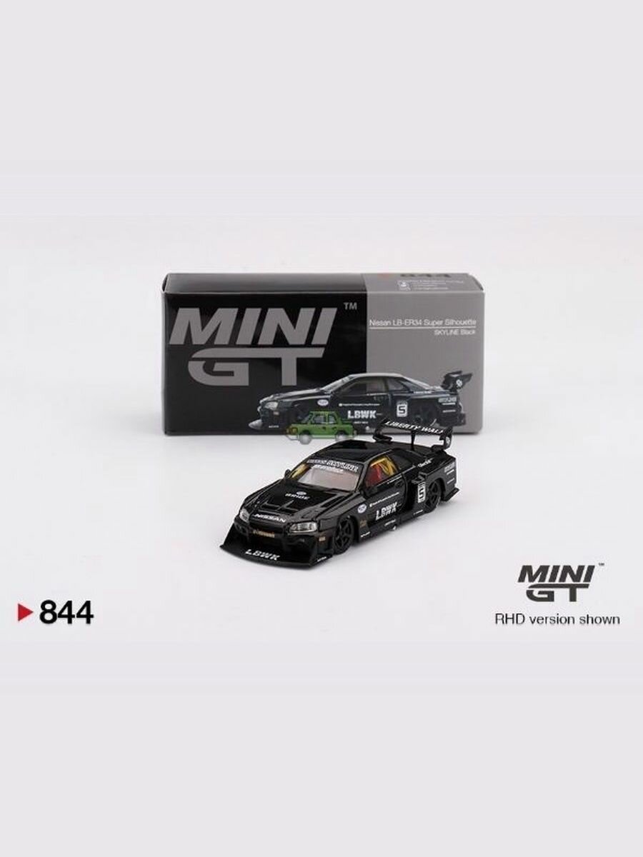 Машинка Mini Gt 1/64 Nissan Skyline Super Silhouette Black Коллекционная модель Литая детализация