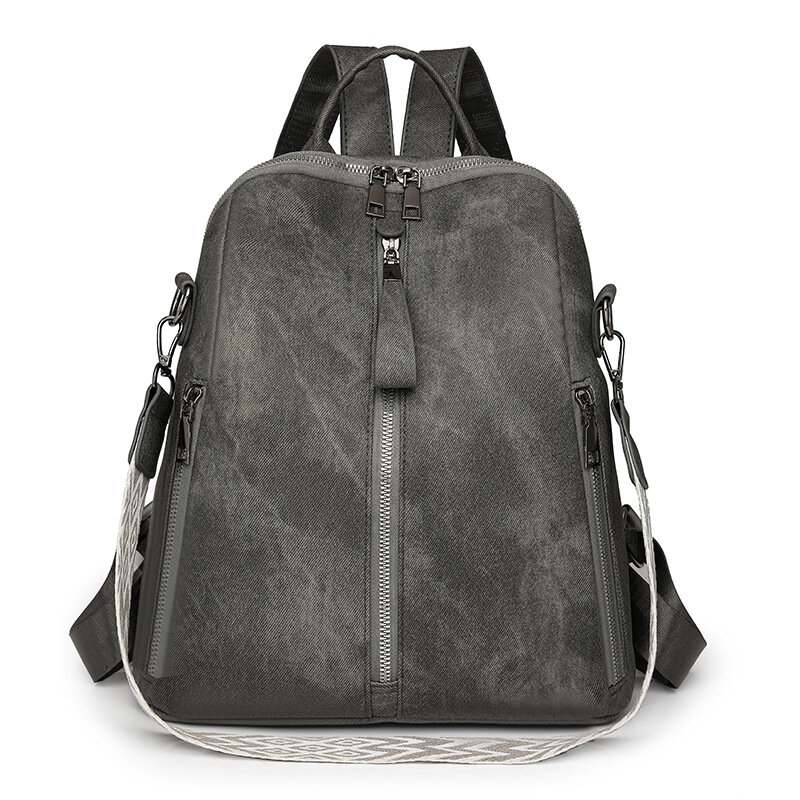 Женский рюкзак, легкий школьный рюкзак большой вместимости из искусственной кожи, масляного воска, глянцевый небольшой рюкзак