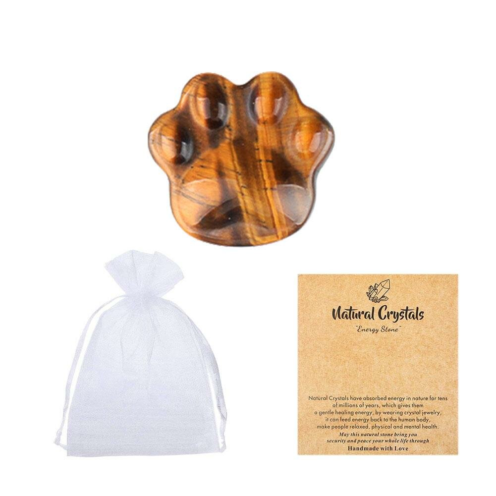 Миниатюрная фигурка лапы из натурального полудрагоценного камня, изображающая чакру, размером 30 мм. Подарок ручной работы. Хрустальная фигурка лапы Ro Crystal Paw Figurine O1Q5. Украшение.