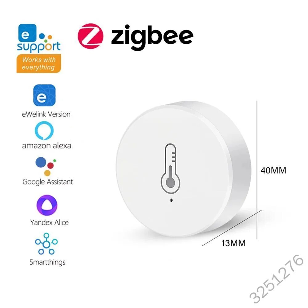 Датчик умного дома eWeLink Zigbee3.0 для мониторинга температуры и влажности, Smart Life, Alexa, Google Home