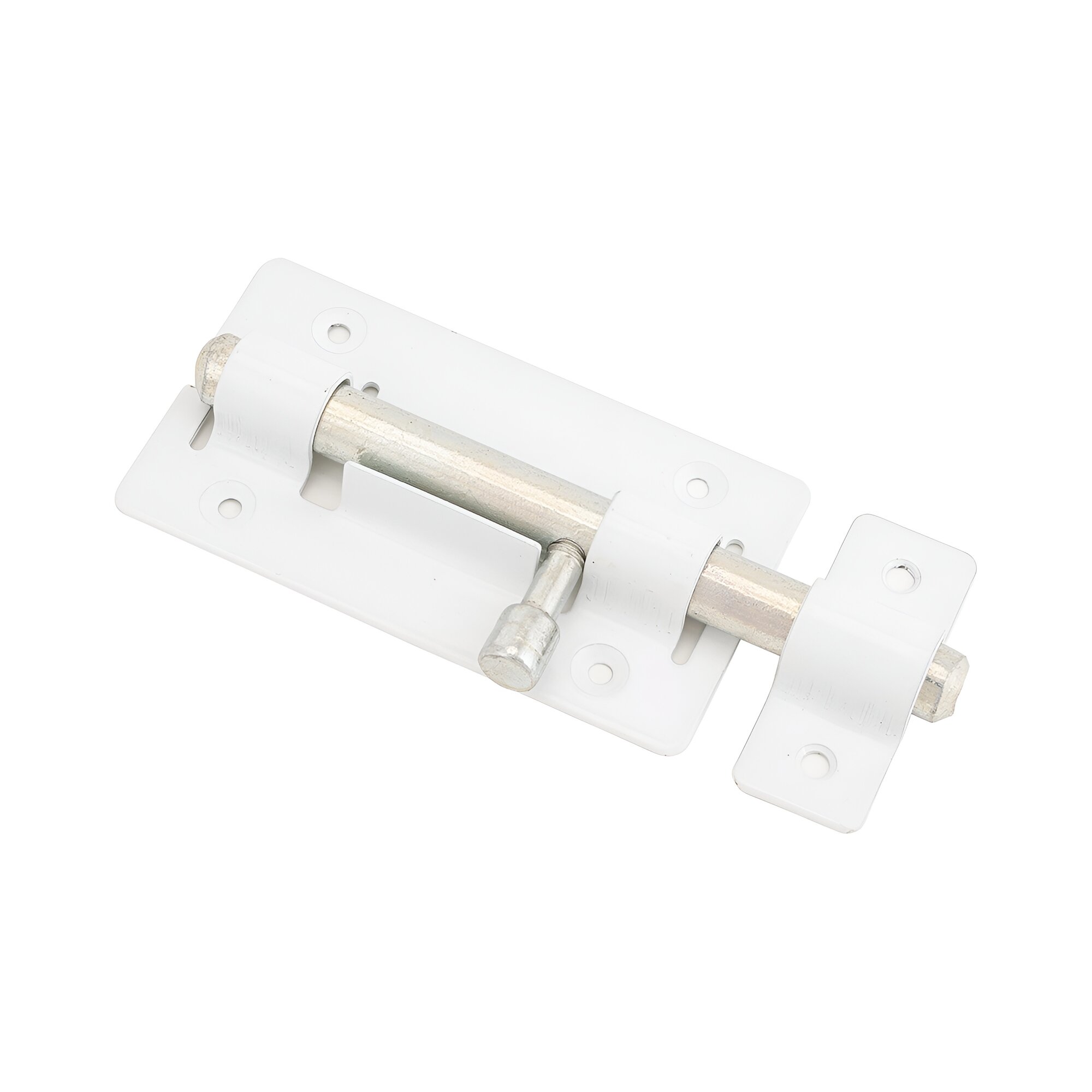 Засов дверной круглый "Секрет" ЗД-01, 115 х 64 мм, цвет: белый