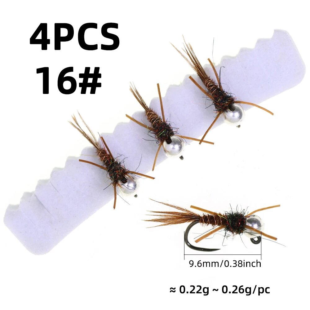 Нимфы рыболовные Wifreo 4шт, #16, Цвет: 4pcs size16