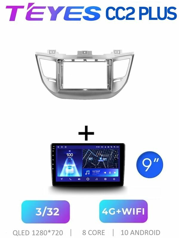 Магнитола 9" Teyes CC2 Plus 3/32 Gb для Hyundai Tucson 3 2015-2018 (B)