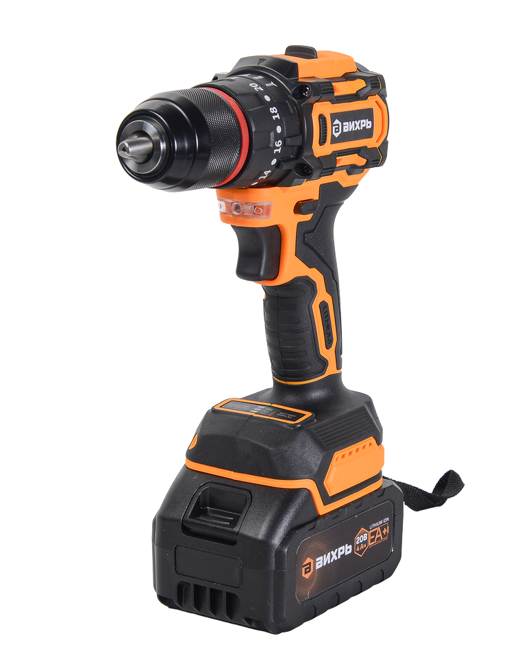 Дрель-шуруповерт аккумуляторная ДА-20Л-2К/ЛБ (для ледобура, бесщеточный двигатель) Вихрь
