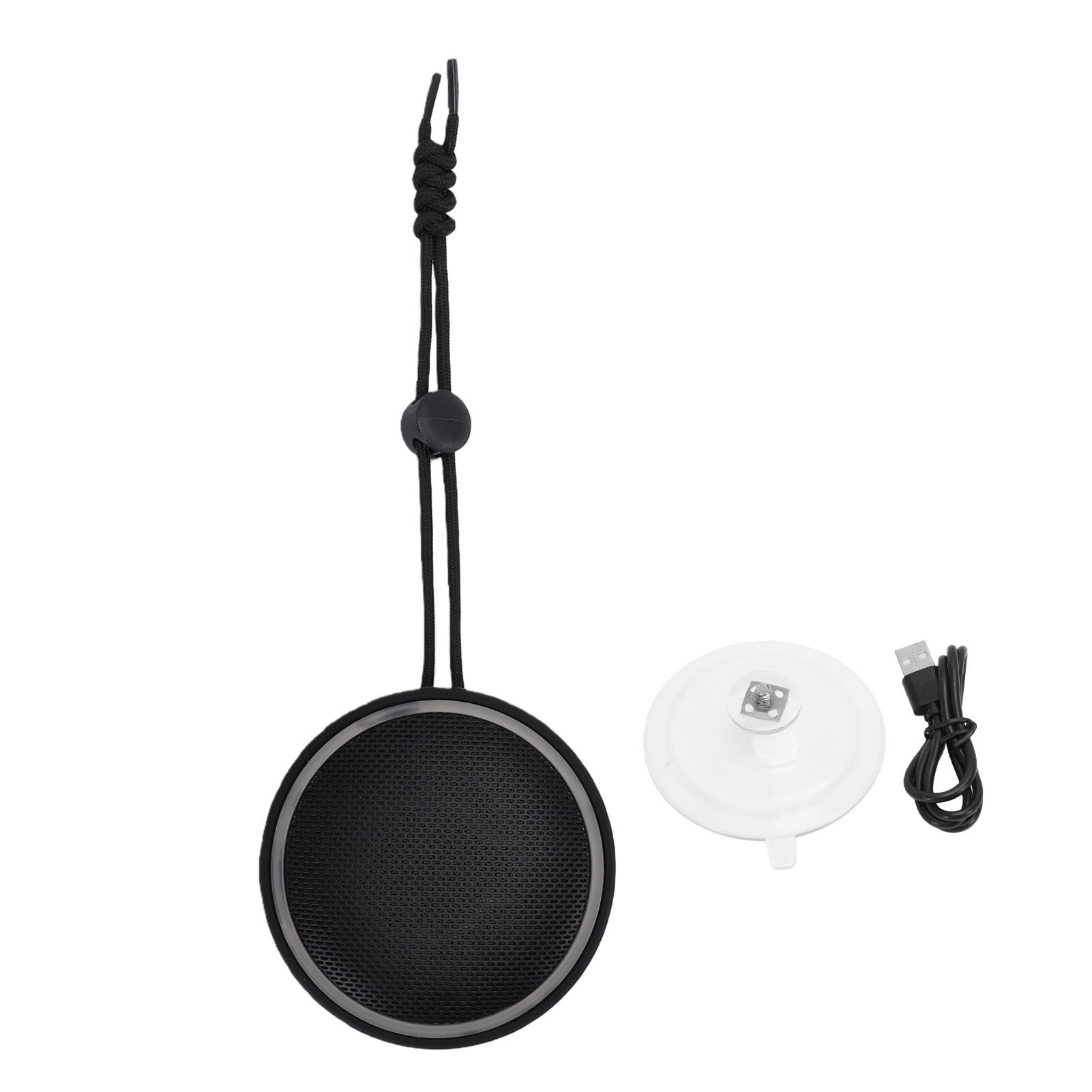 Bluetooth Динамик Для душа Портативный True Wireless Стерео с Присоской и Шнурком RGB Подсветка IPX6 Водонепроницаемая Черная