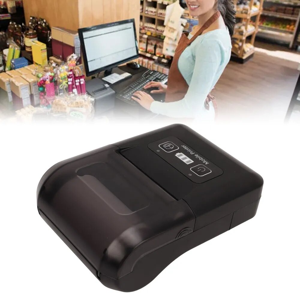 Принтер для чеков портативный, термопечать, беспроводной, для розничной торговли