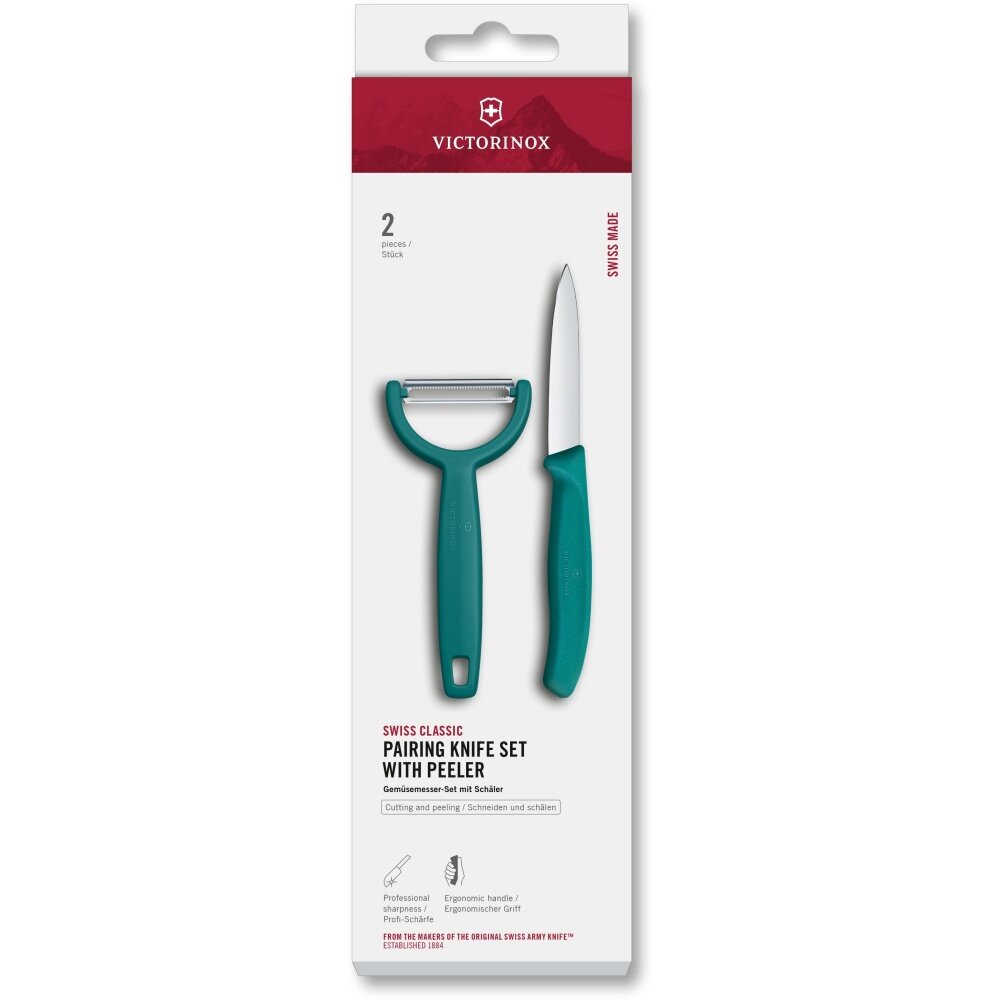 Victorinox Kitchen 6.7114.22C1 Набор нож и овощечистка, victorinox swiss classic, 2 предмета, зеленый