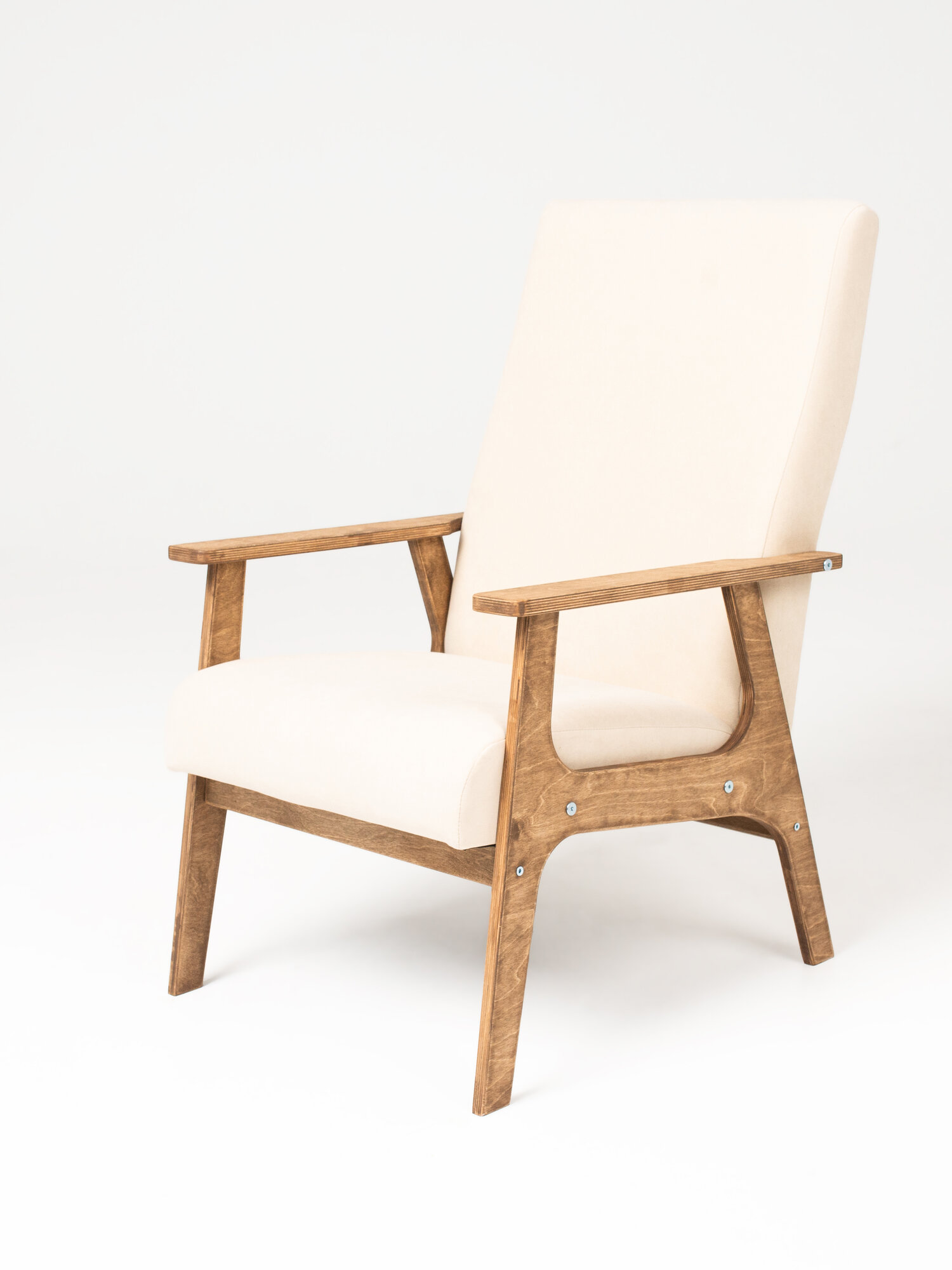 Кресло MOLECO FLOW, мягкое, с подлокотниками, велюр, молочный цвет