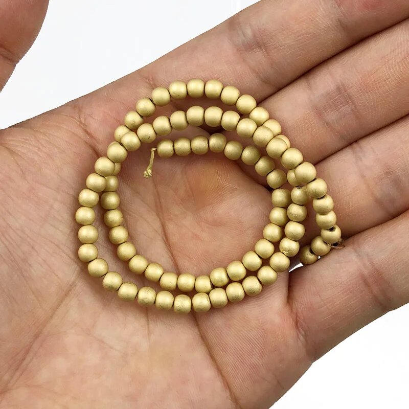 Бусины JHNBY гематит матовые золотые 2-10 мм 4mm 90pcs