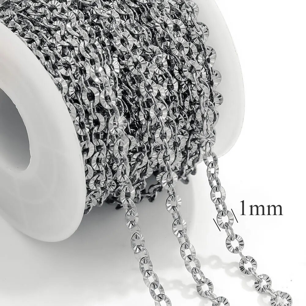 Кубинская цепочка из нержавеющей стали Elomia, позолоченная, 2 метра Z1345S1