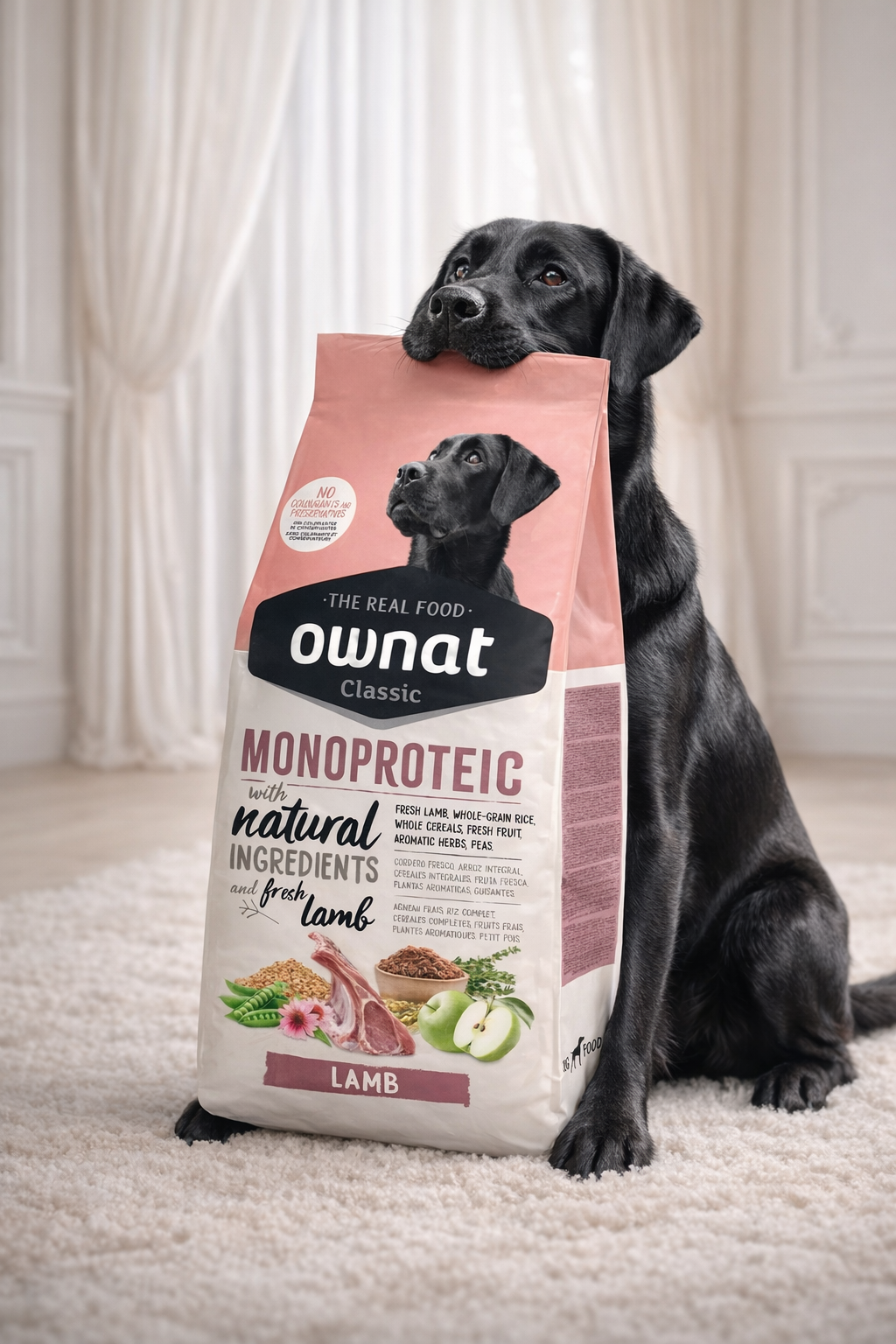 Ownat Classic Monoproteic Сухой монопротеиновый корм для собак, с ягненком, 12 кг