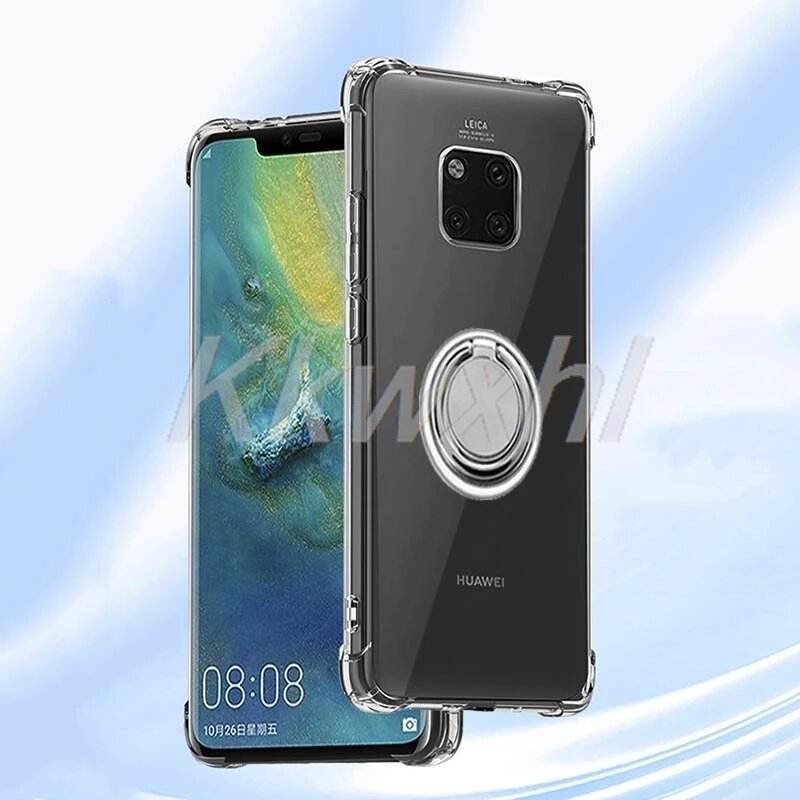 Чехол для Huawei Mate 20 Pro с кольцевым держателем, прозрачный