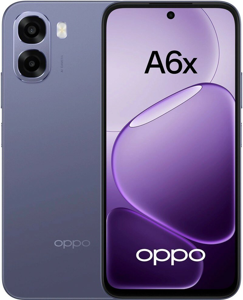 6.75" Смартфон OPPO A6x 4/128Gb, NFC, IPS, 120Гц, 6100мAч, темно-фиолетовый