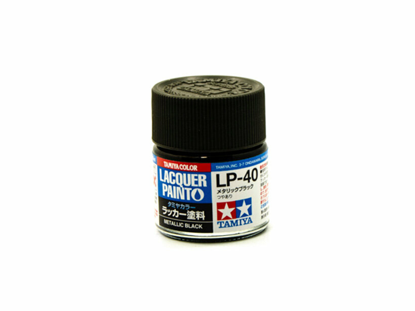 LP-40 Metallic Black (Черный металлик) краска лаковая, 10 мл. Tamiya 82140