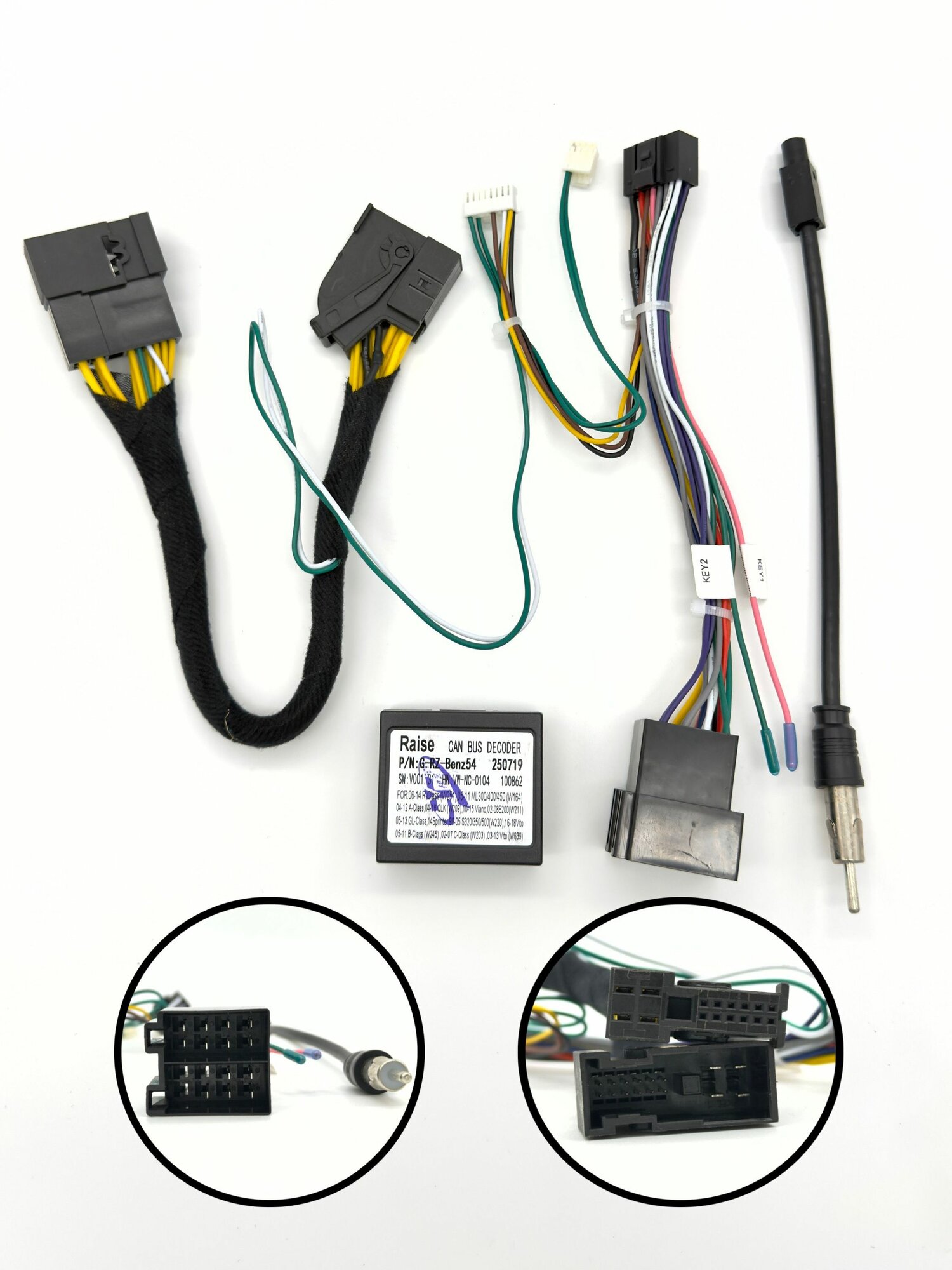 Разъем питания 16 pin для Android магнитол в Mercedes-Benz M-Class w163 1997-2005 (Canbus RZC)