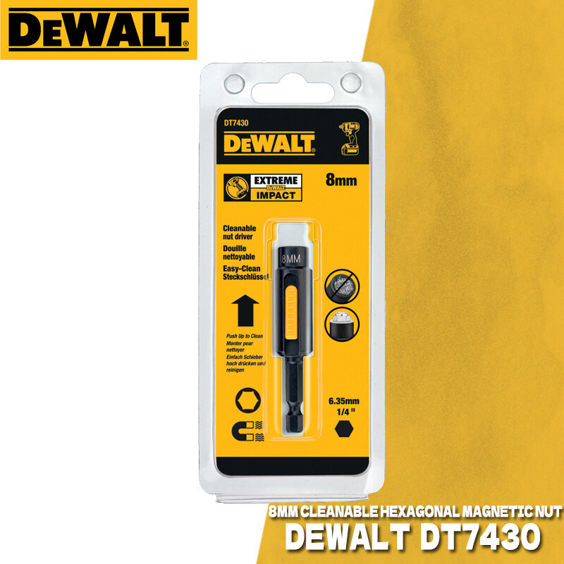 DeWalt DT7430 Магнитный сокет для гаек 8 мм EXTREME Ударопрочный, легко очищаемый