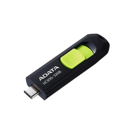 Флешка A-DATA 32GB (ACHO-UC300-32G-RBK/GN) UC300, USB 3.2/TypeC, черный/зеленый