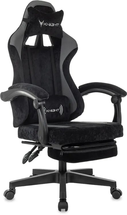 4610093537671 / Кресло игровое KNIGHT Custom/F, на колесиках, ткань, черный/серый (knight custom/f b